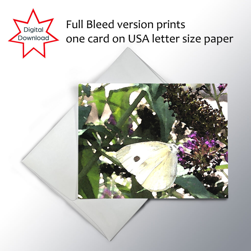White Butterfly Printable Greeting Card – Alicia Heyman Studio